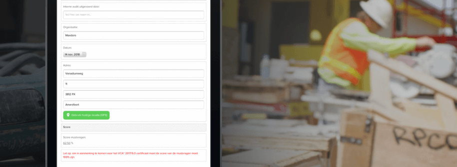 Maak de checklist voor een VCA Certificaat in Incontrol